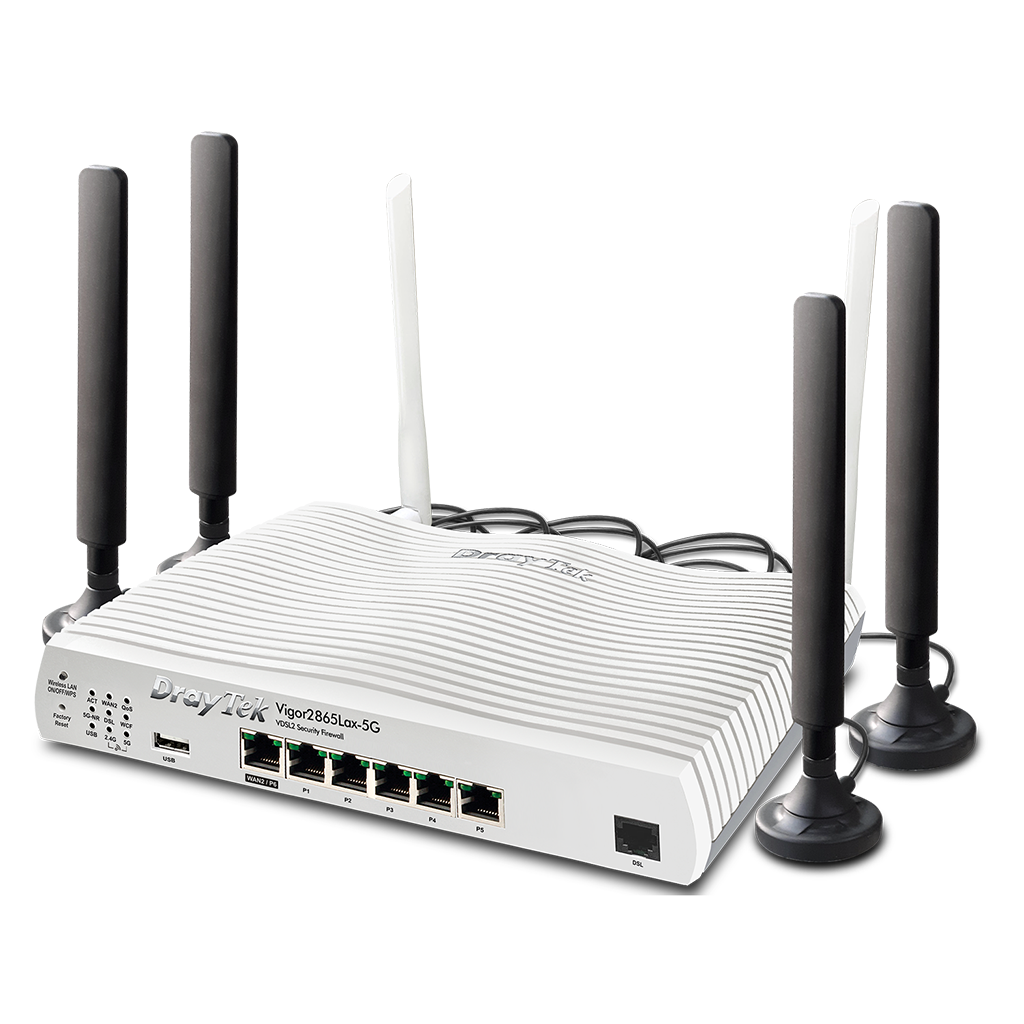 Draytek Vigor 2865Lax-5G Multi WAN Cat6 5G/4G LTE Router, supports 32x ...
